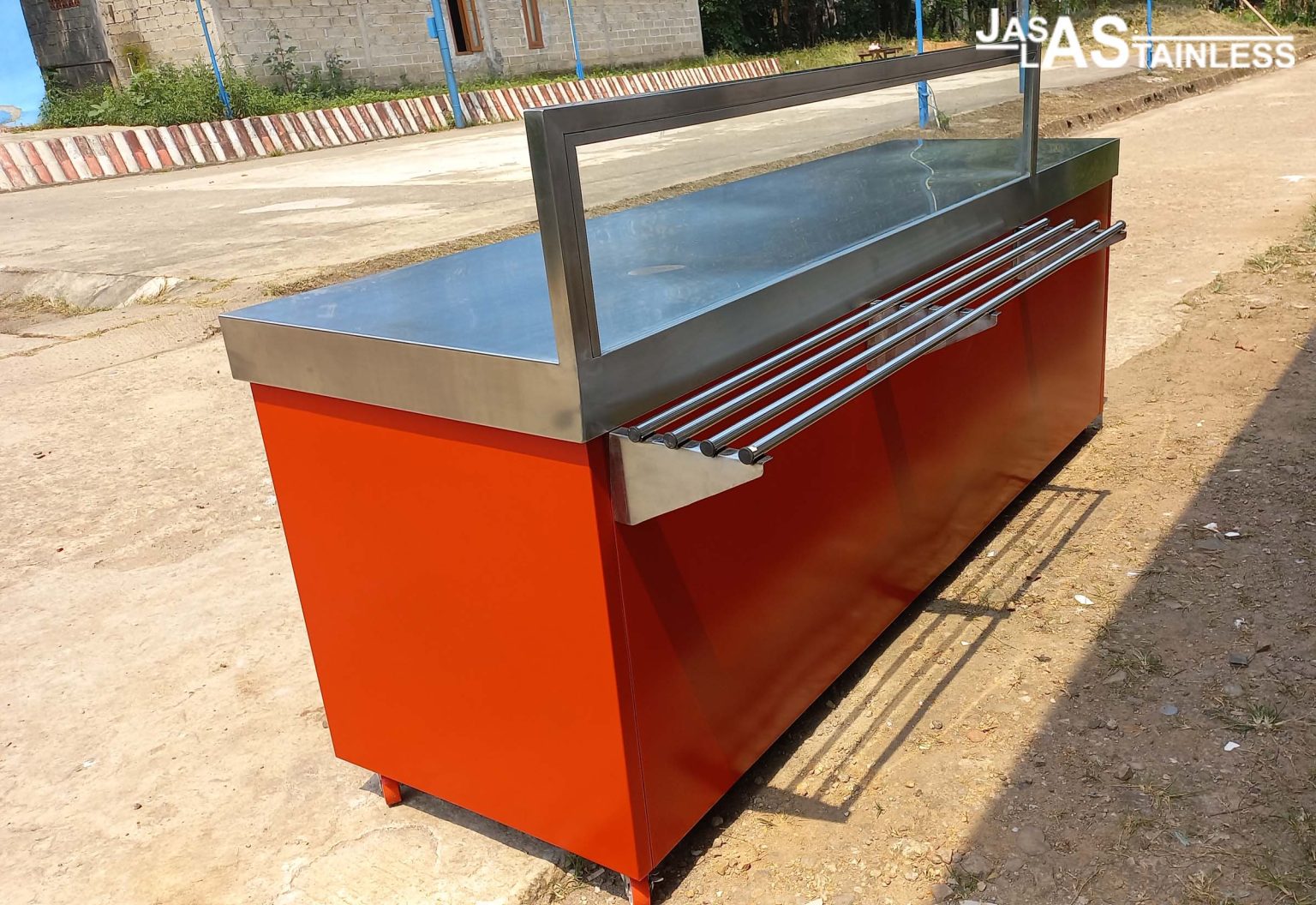 Booth Etalase Fried Chicken - Jasa Las Stainless